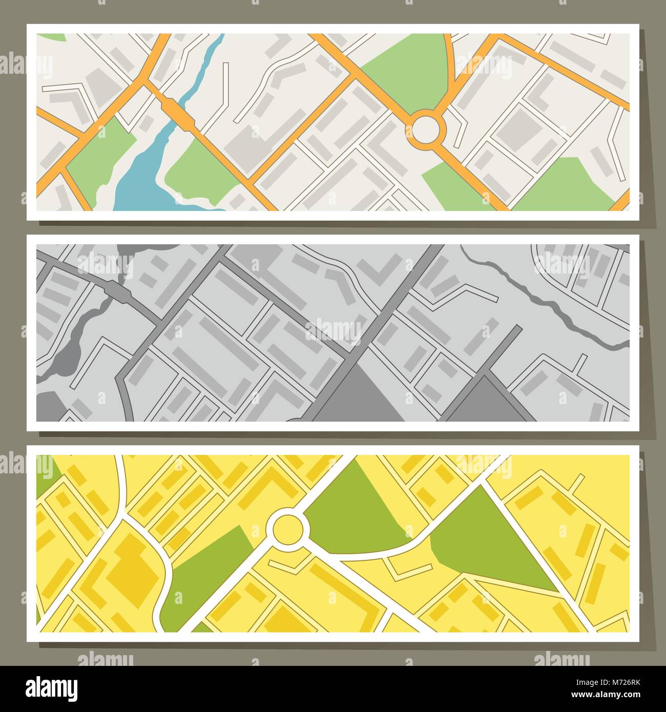 City map abstract horizontal banners vector background Stock Vector ...