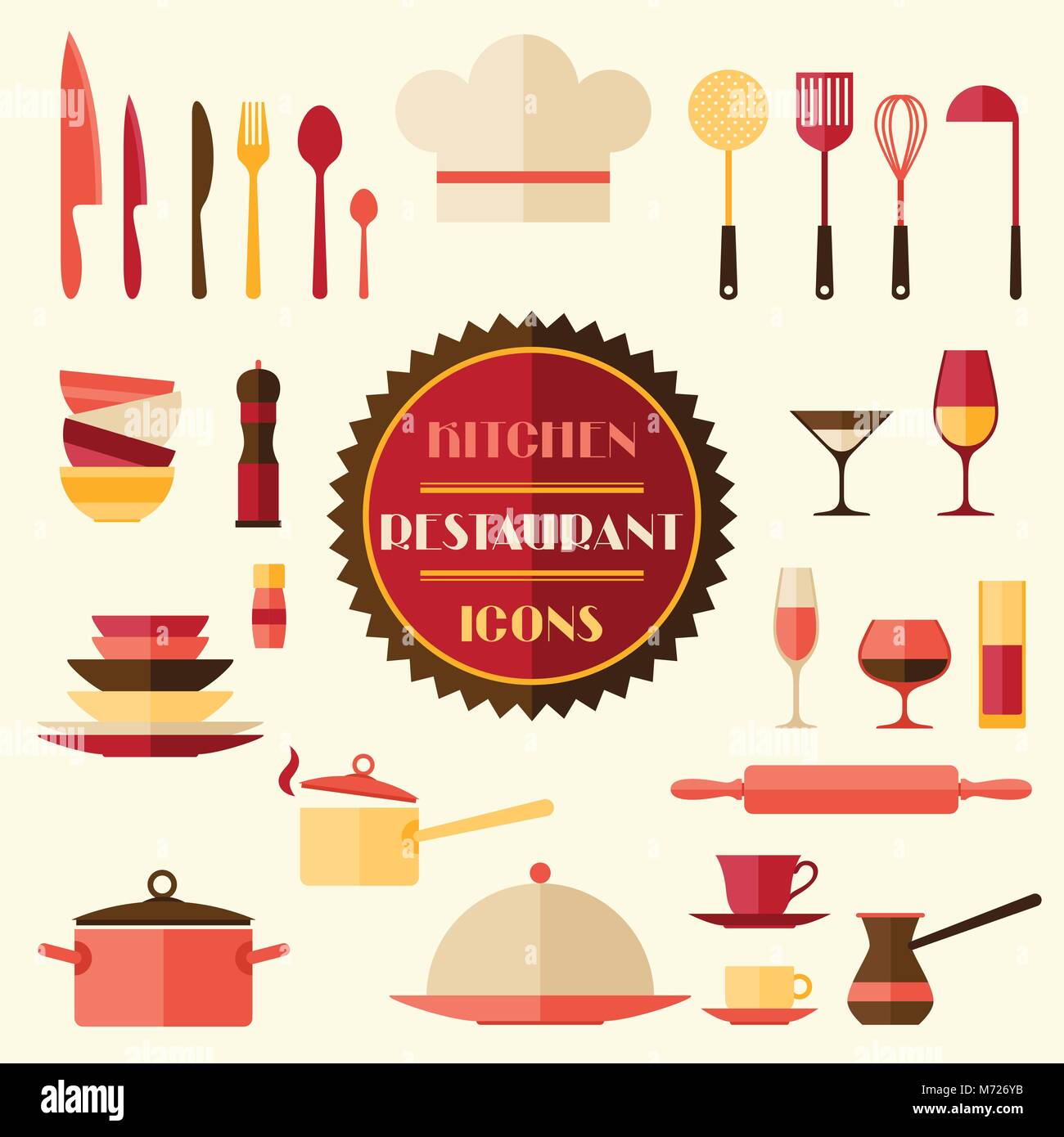 Restaurant bar icons Stock Vector Images - Alamy