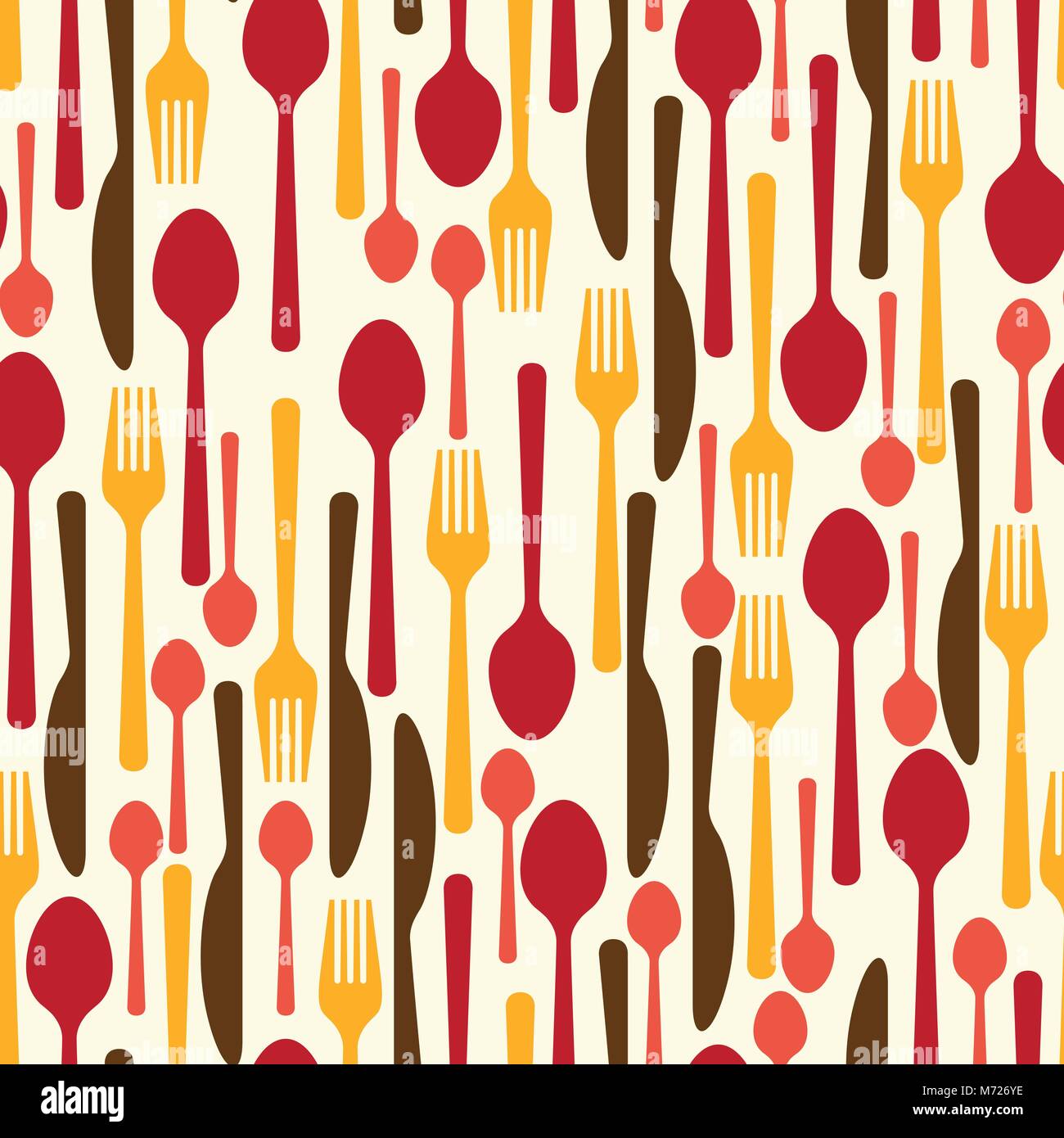 Seamless pattern with restaurant and kitchen utensils Stock Vector ...