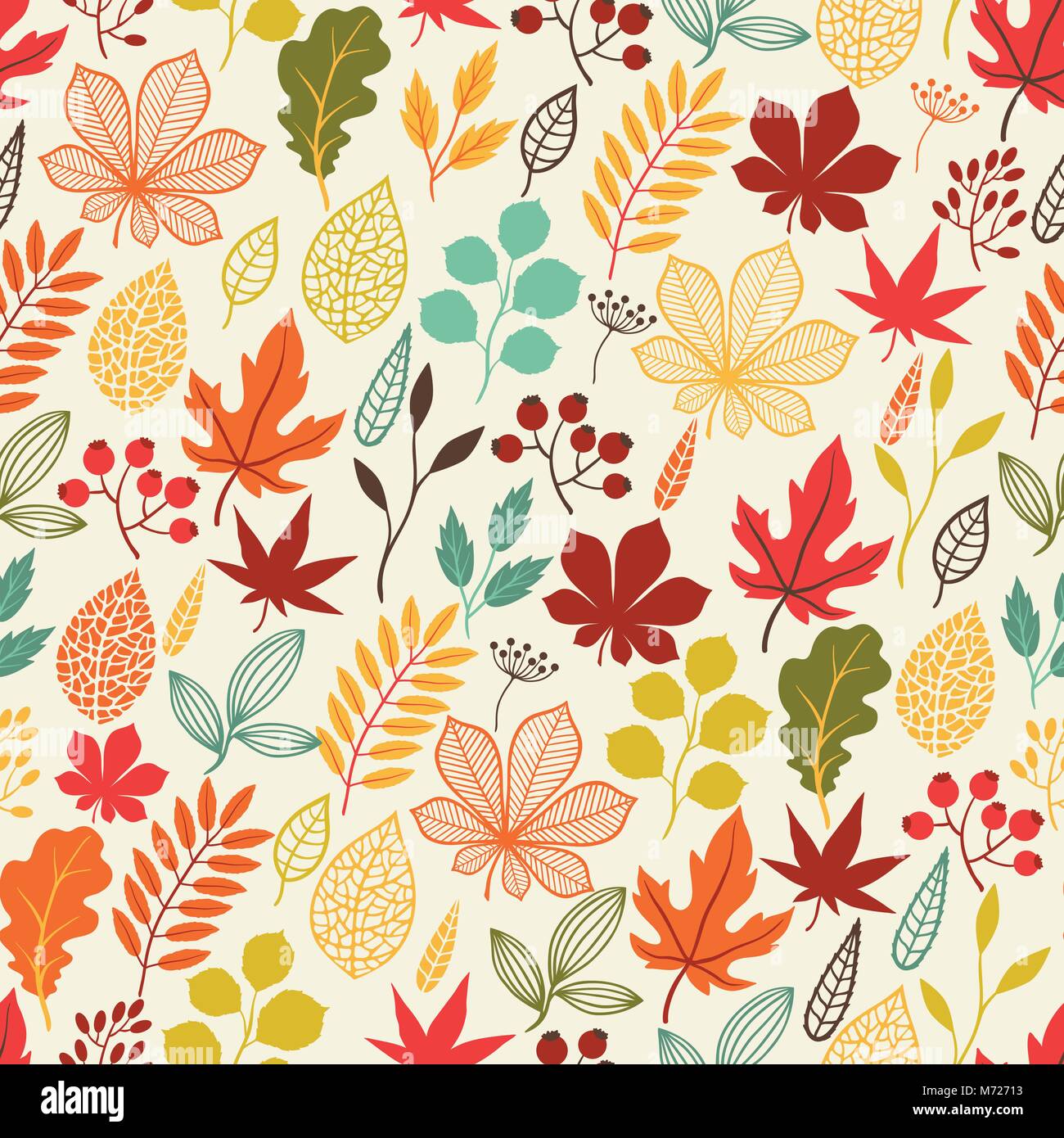 Autumn pattern leaves chestnuts Stock Vector Images - Alamy