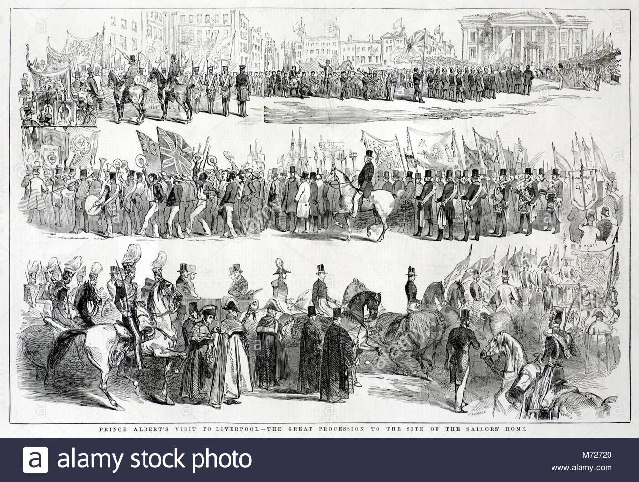 Prince Alberts visit to Liverpool, The Great Procession to the site of ...