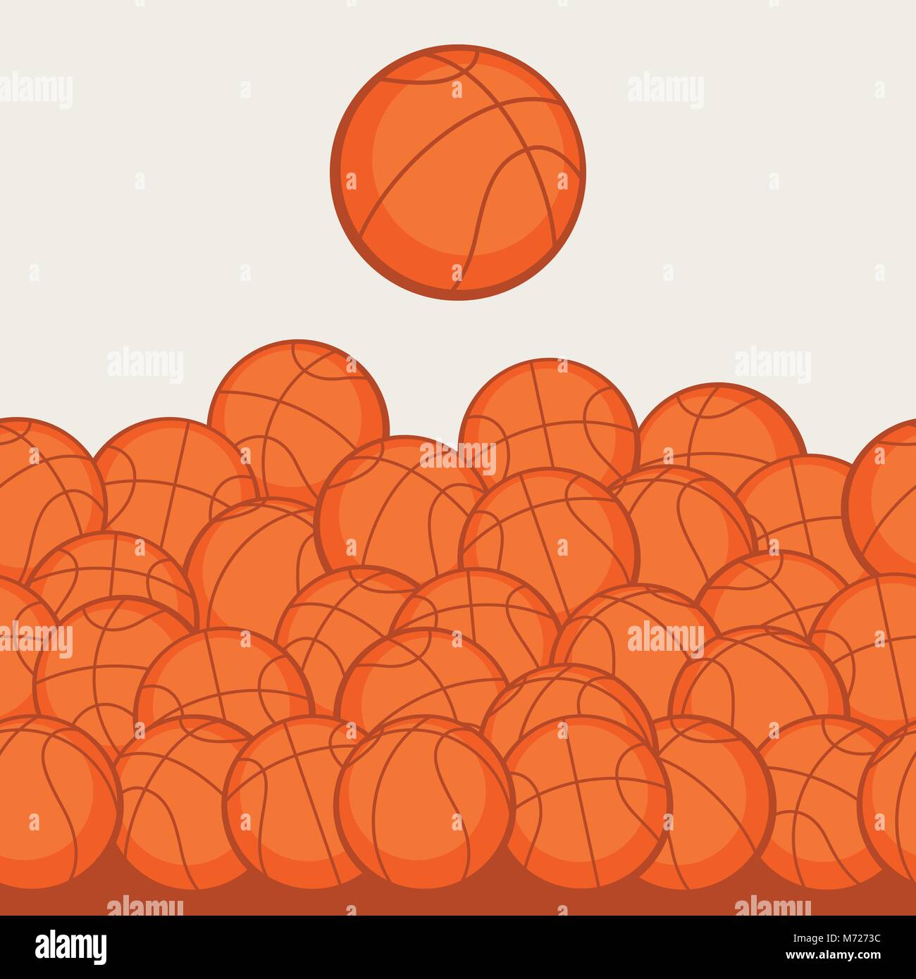 Sports seamless pattern with basketball icons in flat style Stock ...