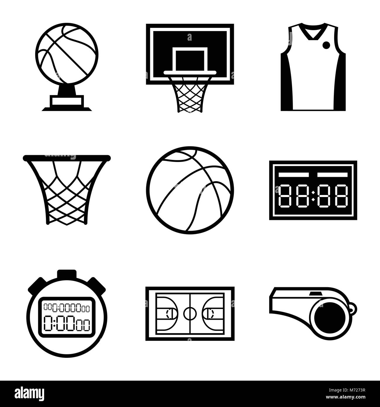 Basketball icon set in flat design style Stock Vector Image & Art - Alamy