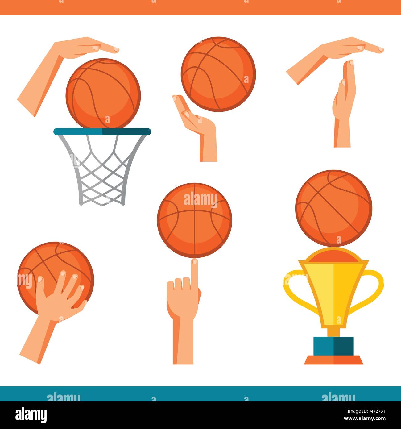 Basketball in hand Stock Vector Images - Alamy
