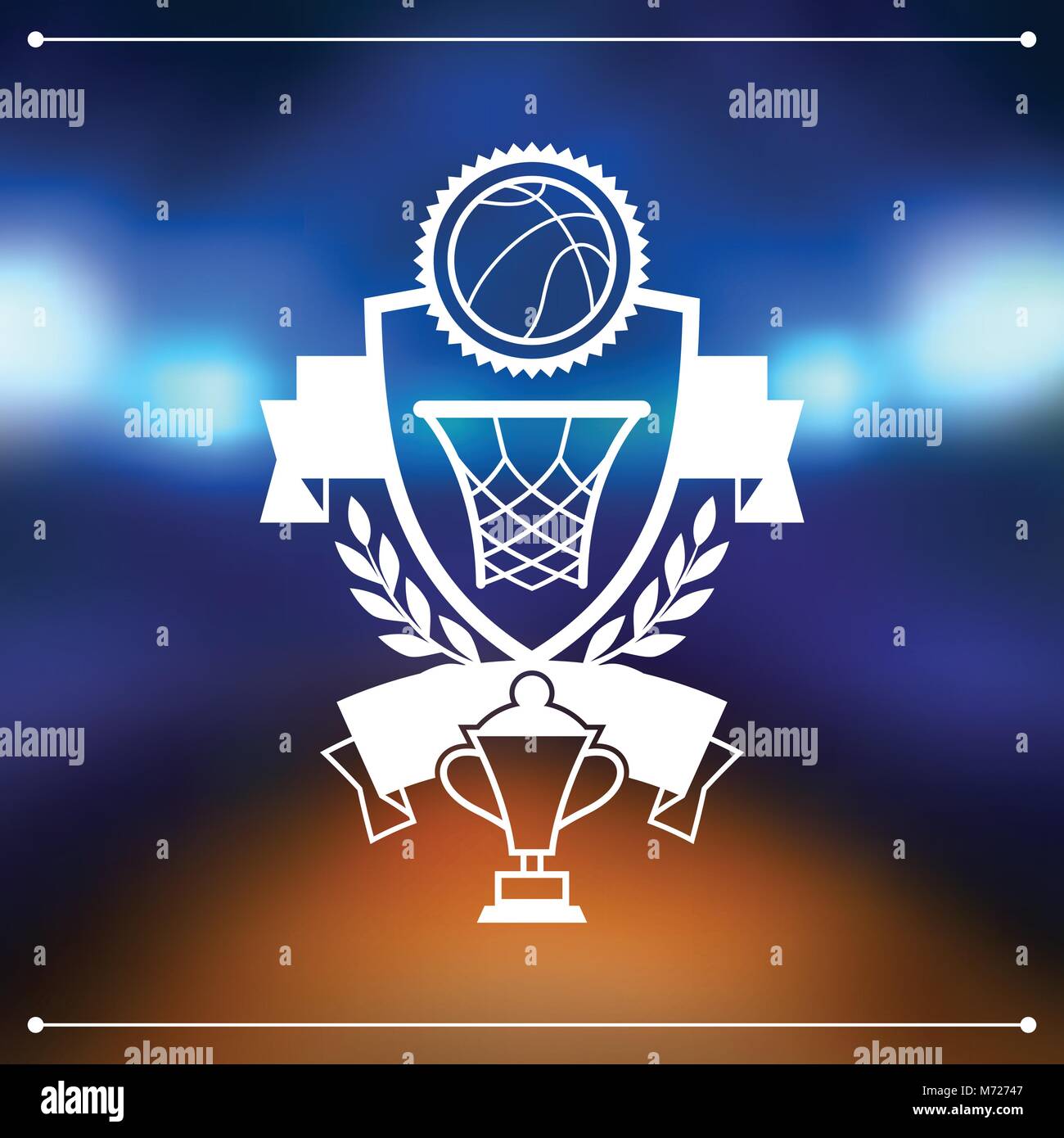 Background with basketball, ball, hoop and labels Stock Vector Image ...