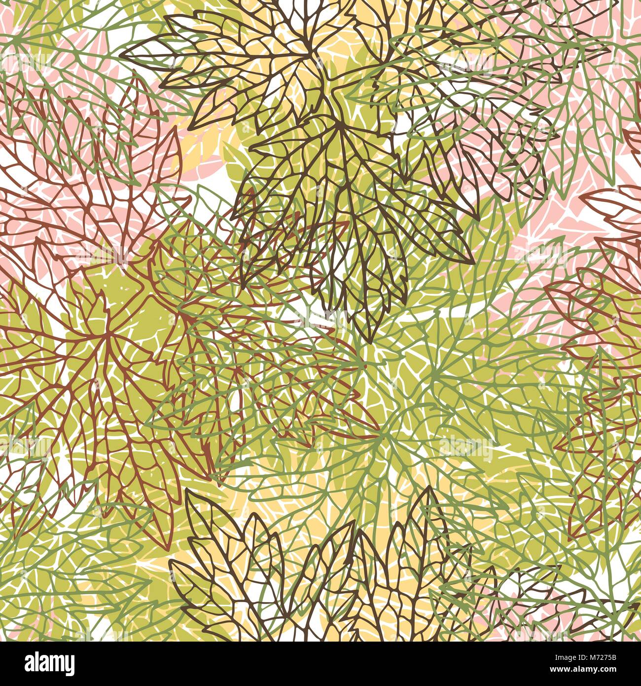 Seamless vector pattern with stylized autumn leaves Stock Vector Image ...