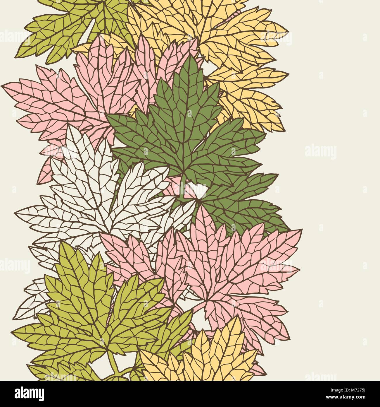 Seamless vector pattern with stylized autumn leaves Stock Vector Image ...