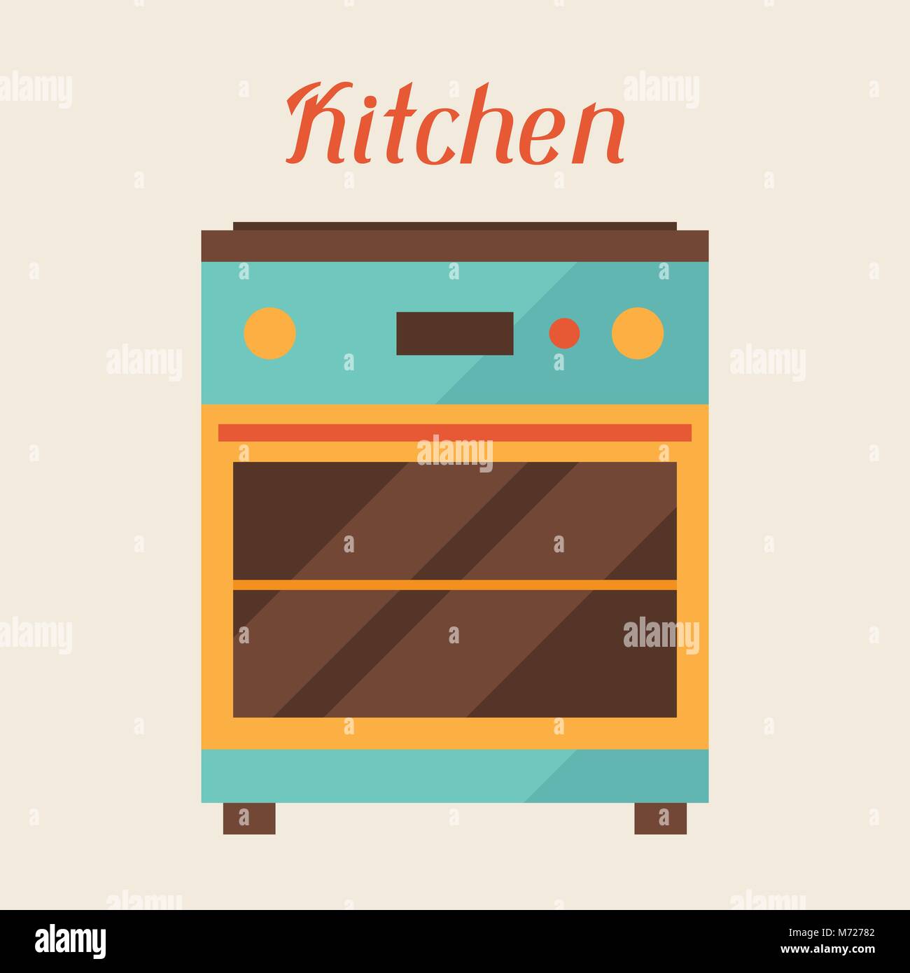 Oven appliance in kitchen Stock Vector Images - Alamy