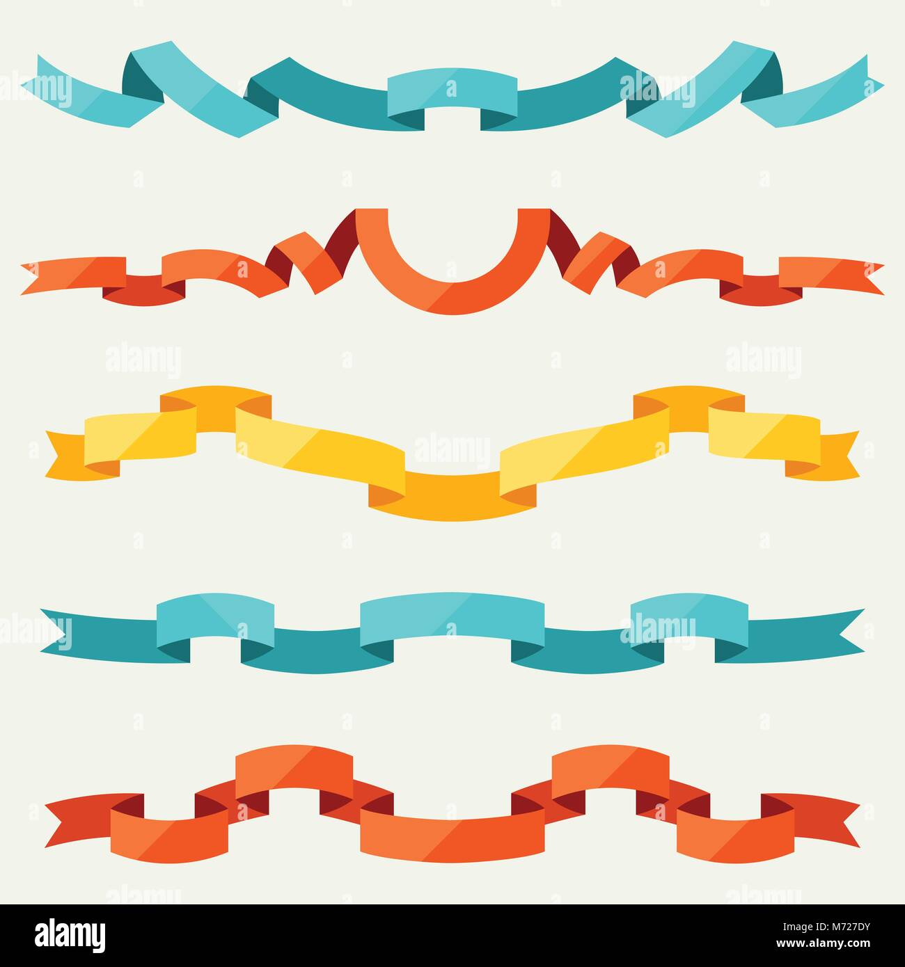 Set of ribbons for decoration in flat design style Stock Vector Image ...