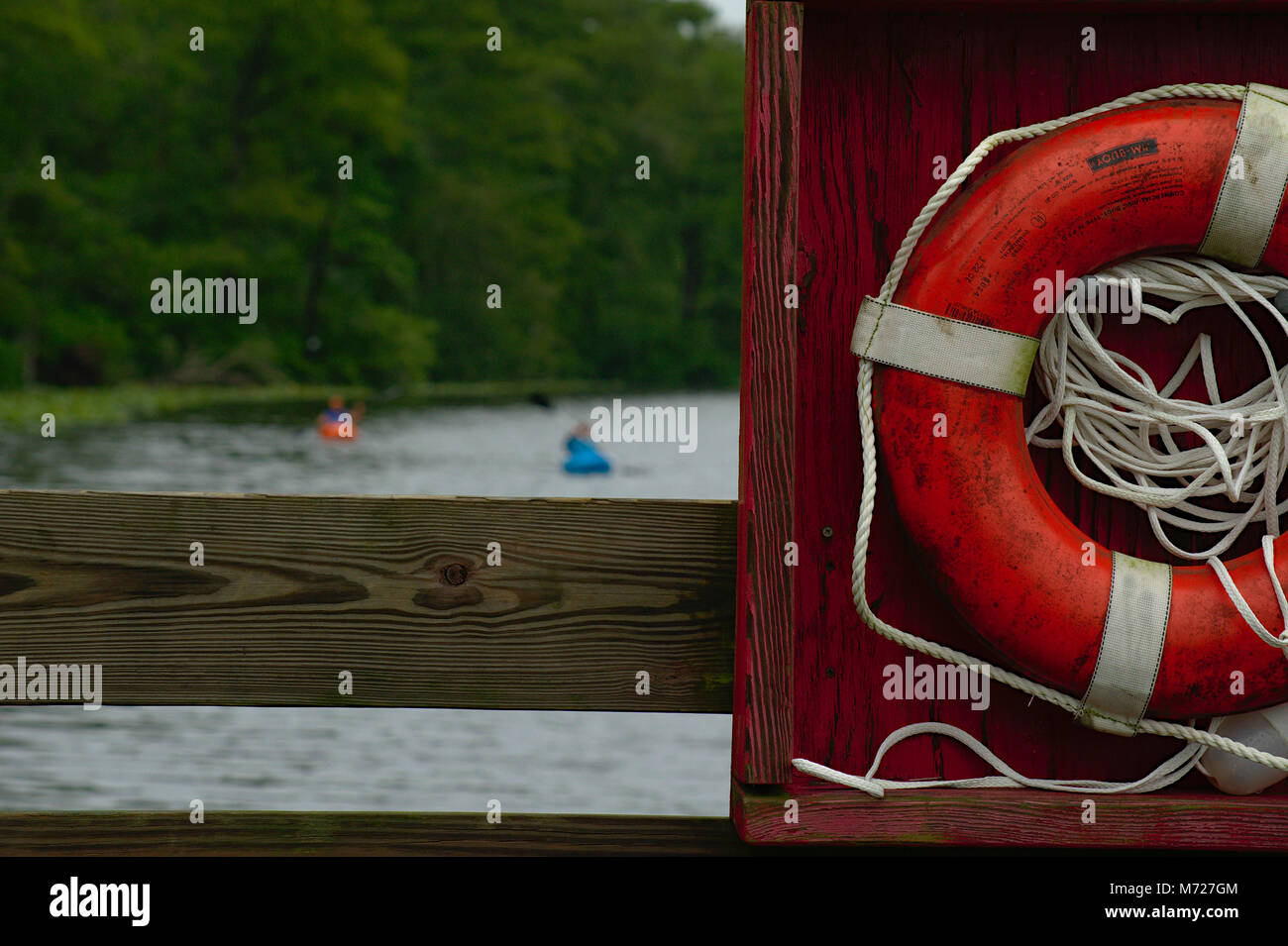 Life preserve on pier Stock Photo - Alamy