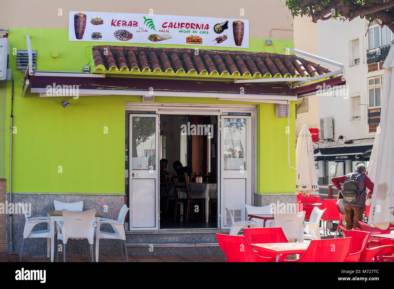 Halal cafe in Spain Stock Photo - Alamy