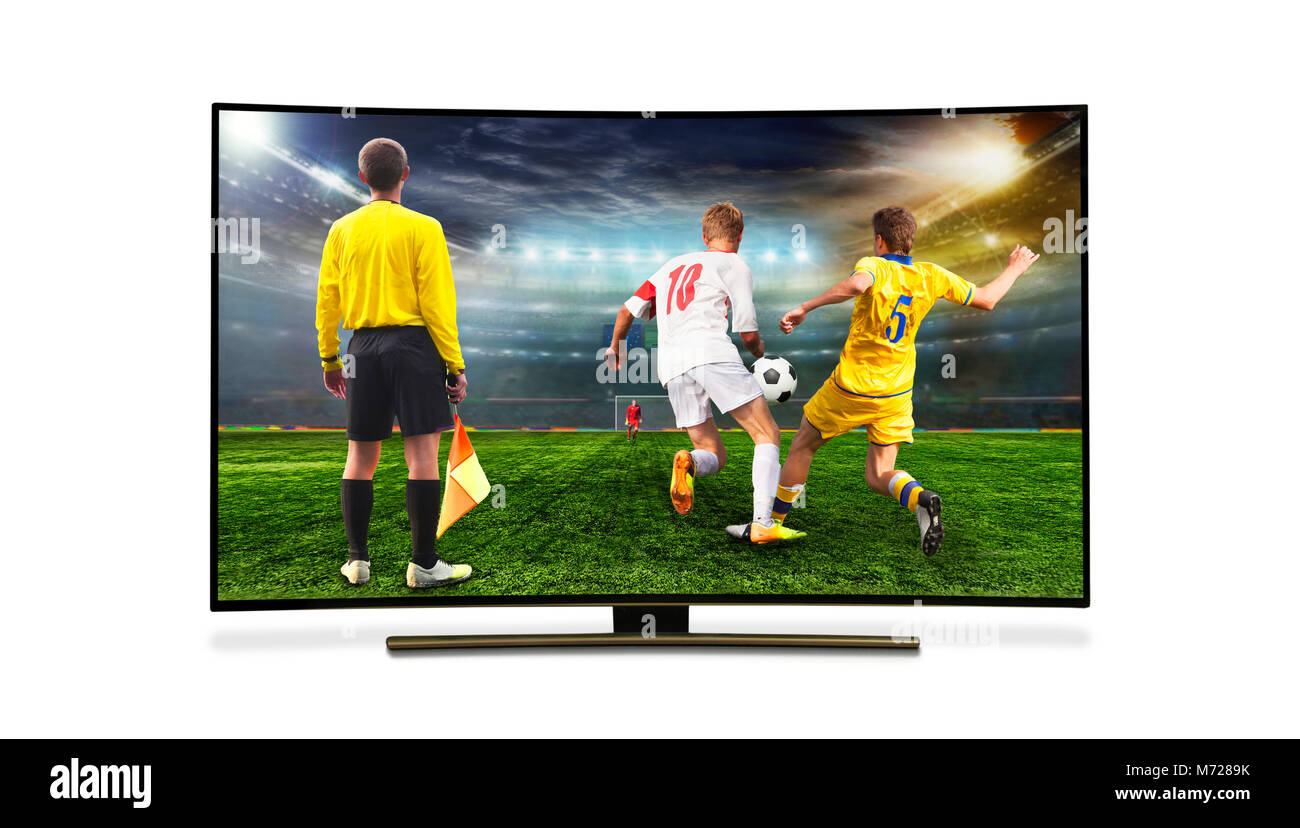 Goal on soccer stadium Cut Out Stock Images & Pictures - Alamy