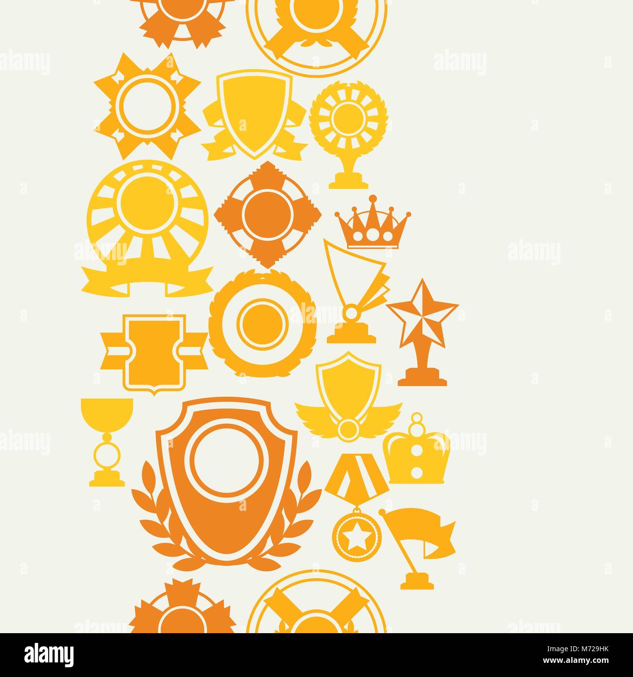 Seamless pattern with trophy and awards in flat design style Stock ...