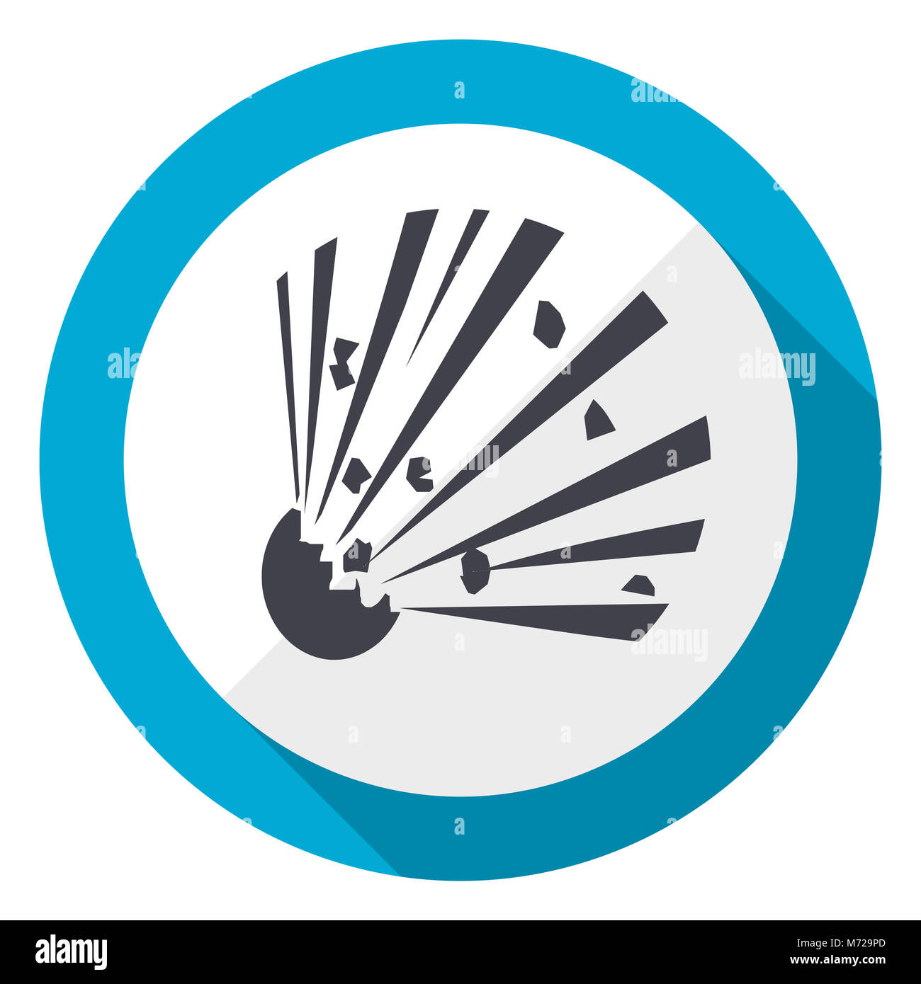 Bomb blue flat design web icon Stock Photo - Alamy