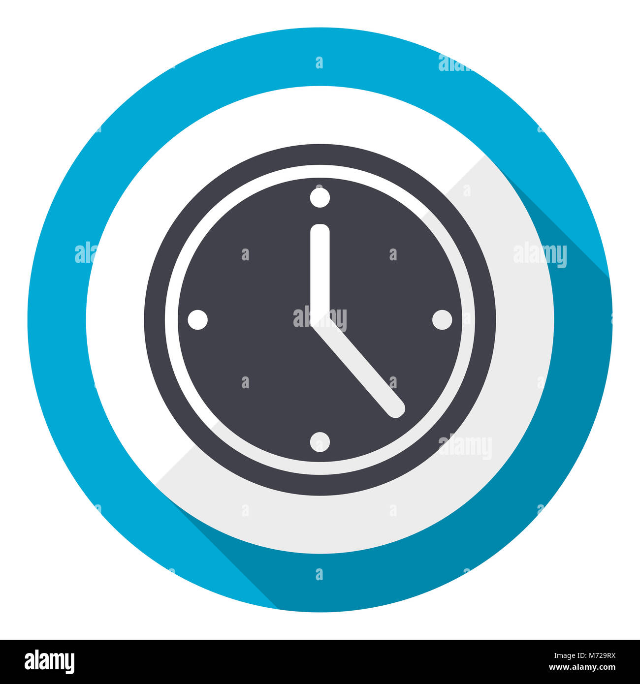 Time blue flat design web icon Stock Photo - Alamy