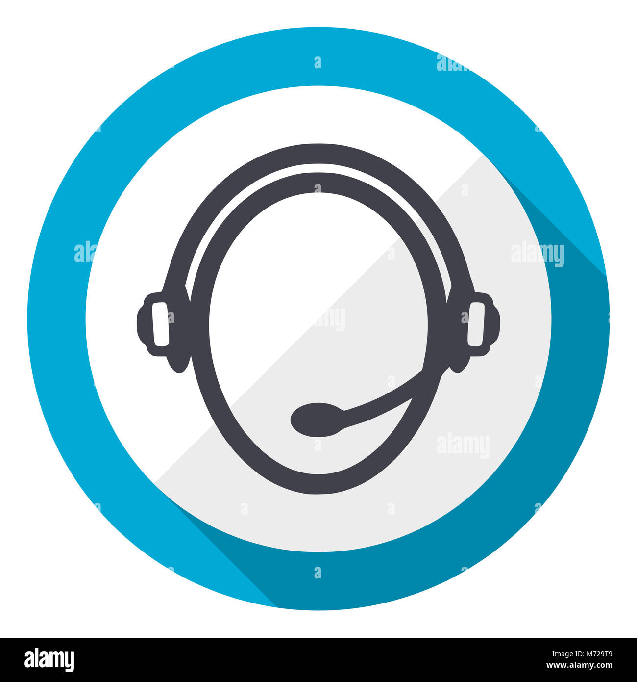 Customer service blue flat design web icon Stock Photo - Alamy