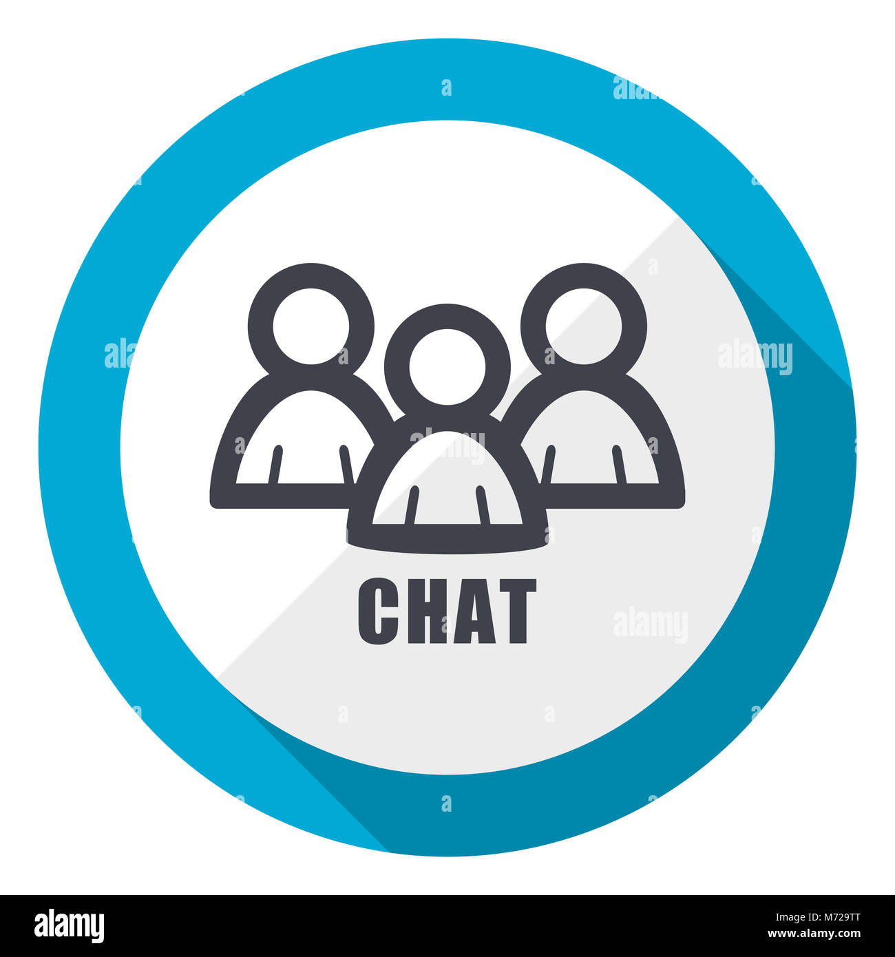 Chat blue flat design web icon Stock Photo - Alamy