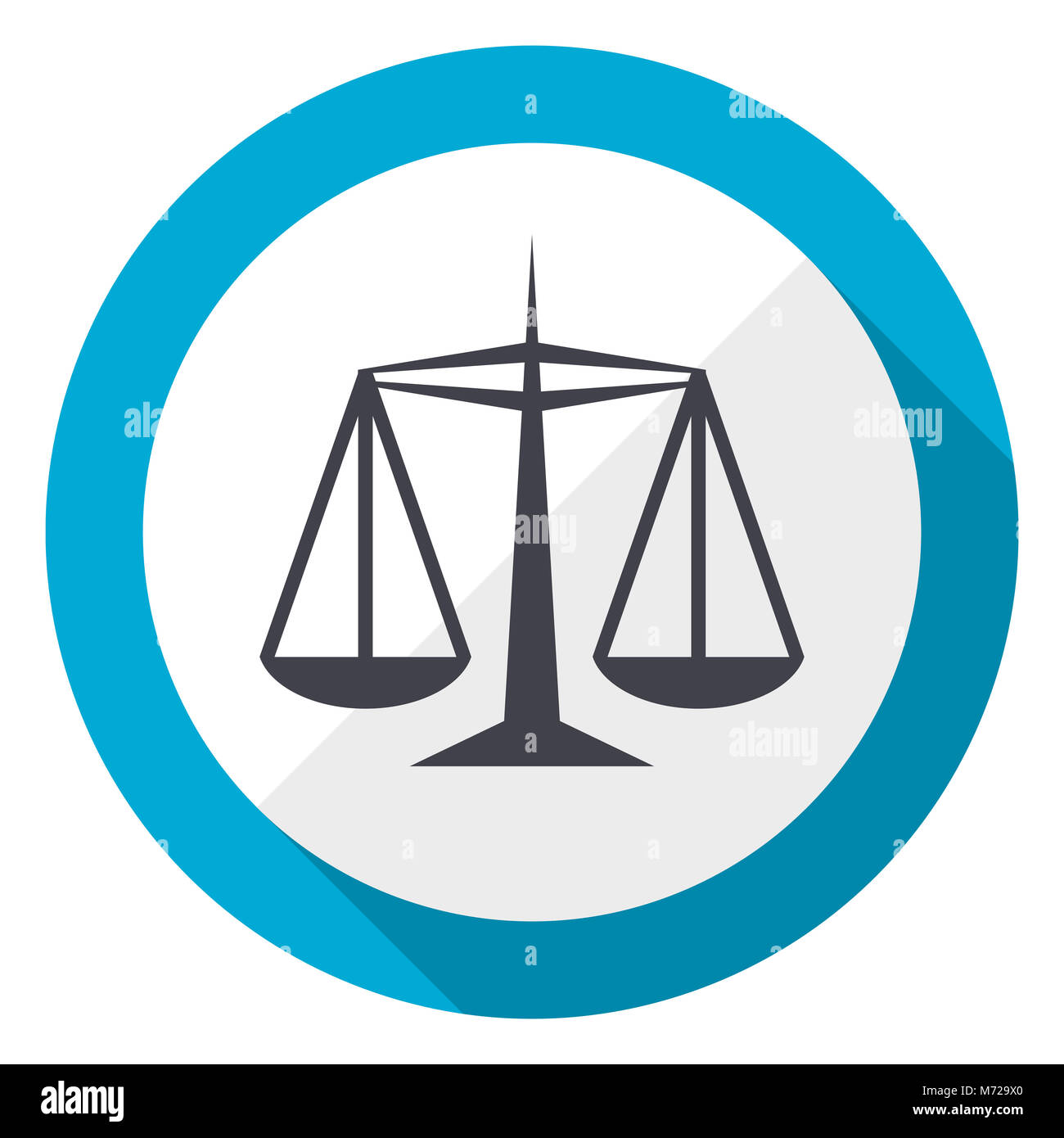 Justice blue flat design web icon Stock Photo - Alamy