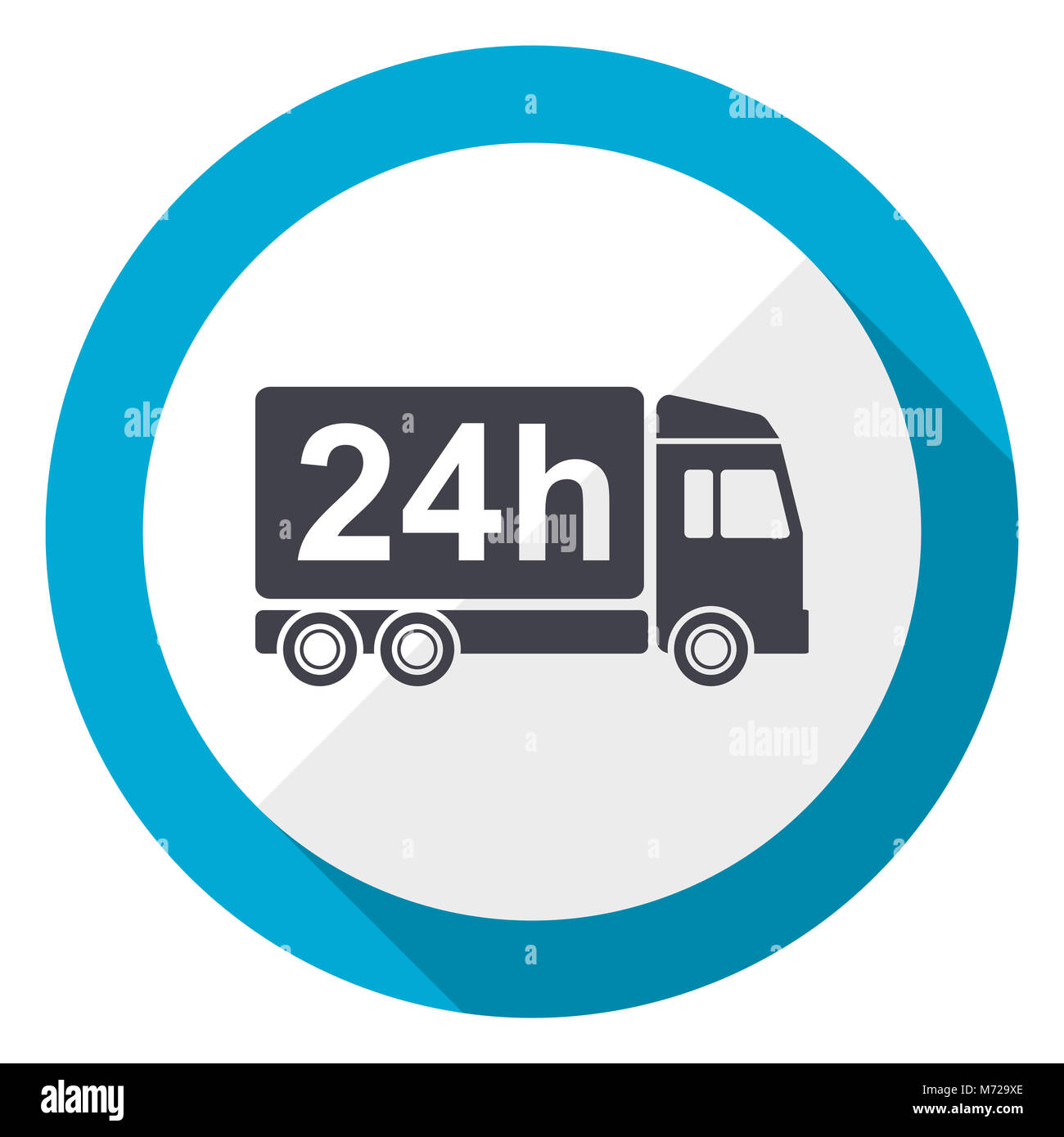 Delivery blue flat design web icon Stock Photo - Alamy