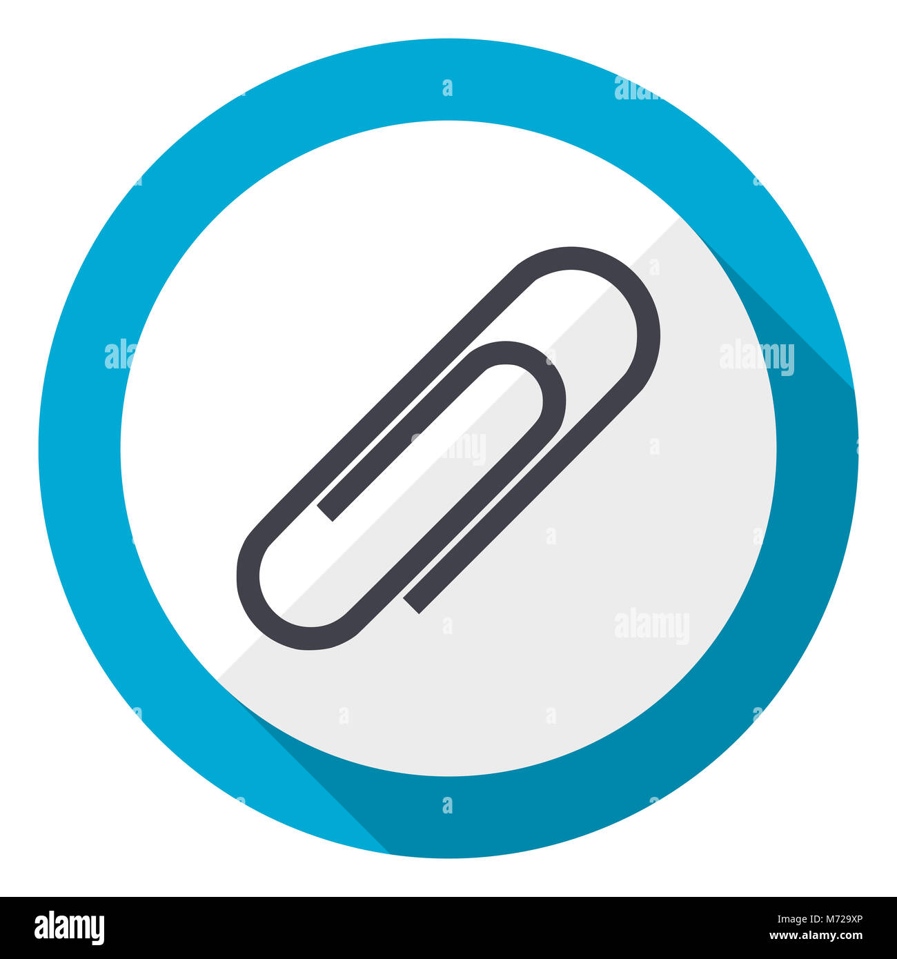 Paperclip blue flat design web icon Stock Photo - Alamy