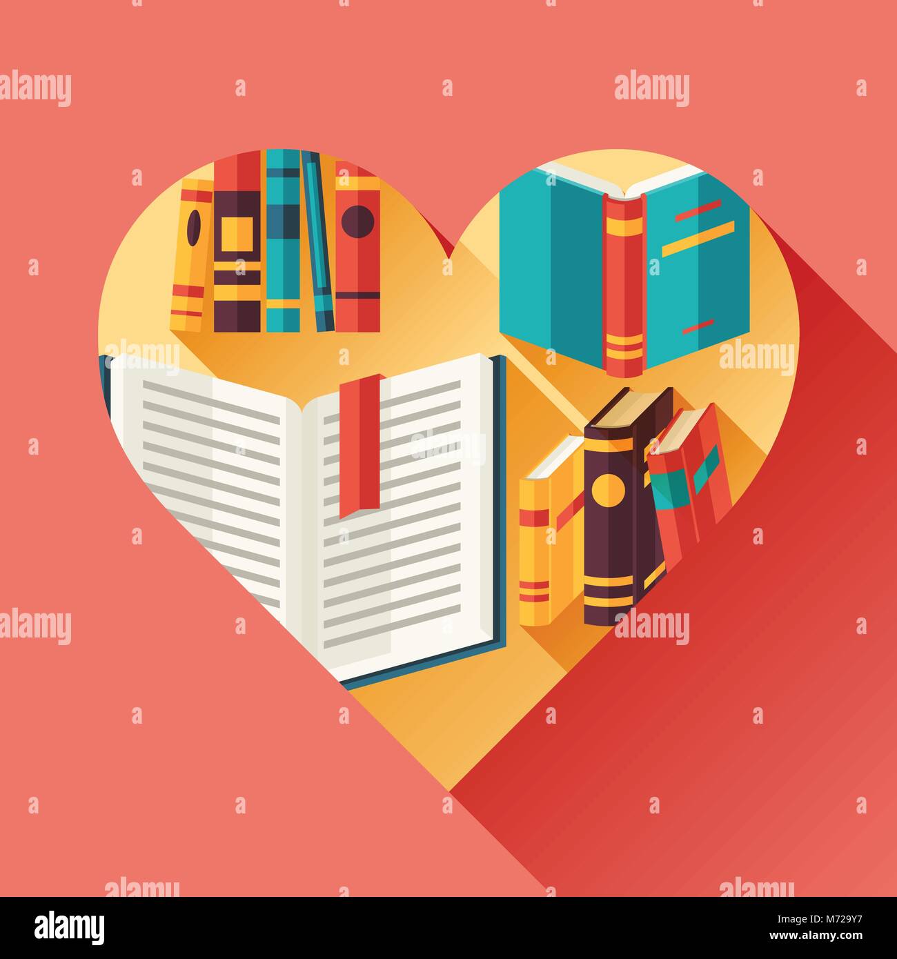Education background with books in flat design style Stock Vector Image ...