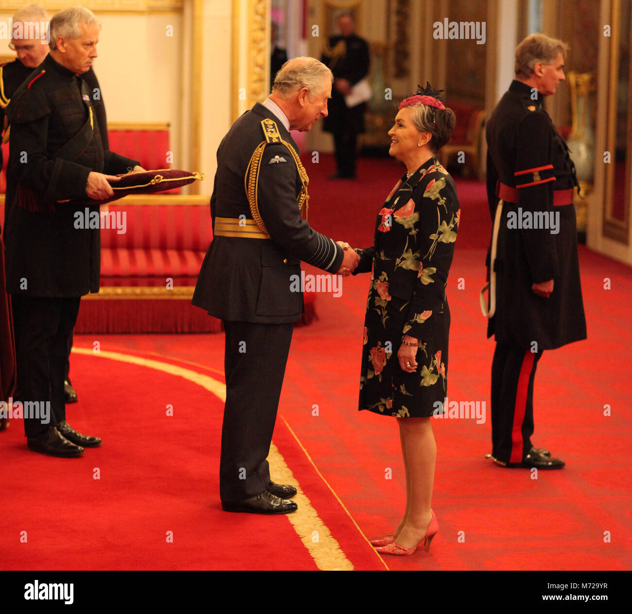 Made mbe by prince wales investiture ceremony buckingham palace hi-res ...