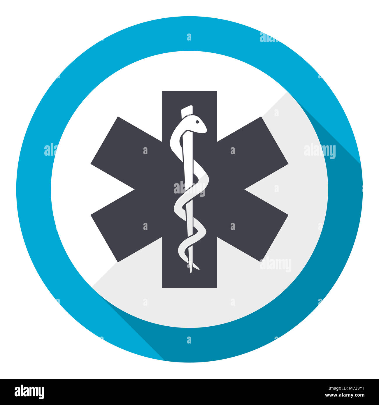Emergency blue flat design web icon Stock Photo - Alamy