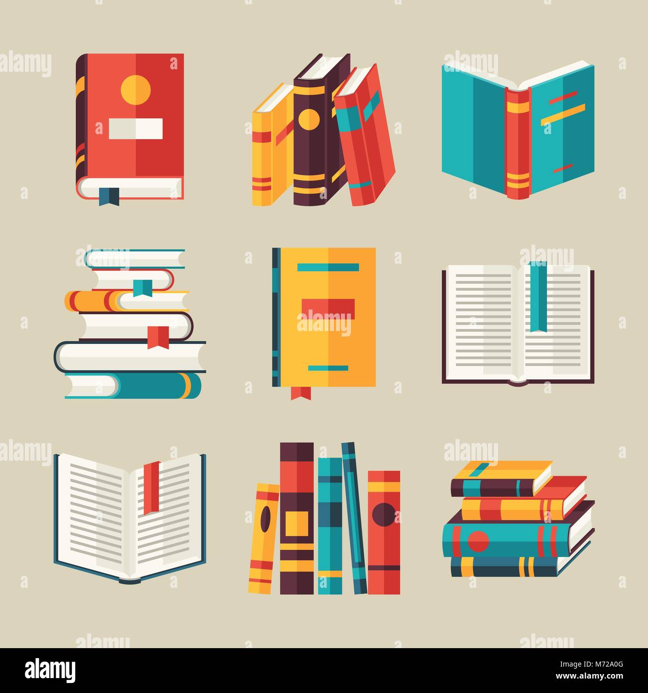Set book icons in Stock Vector Images - Alamy