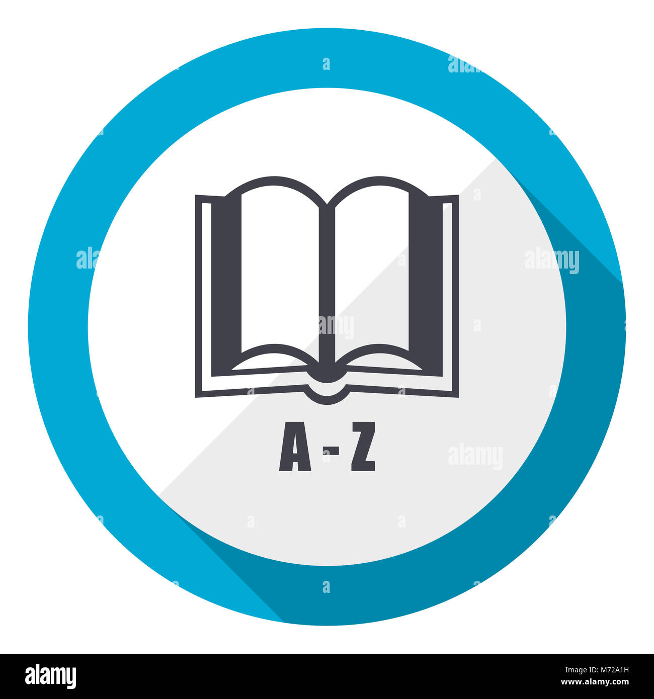 Dictionary blue flat design web icon Stock Photo - Alamy