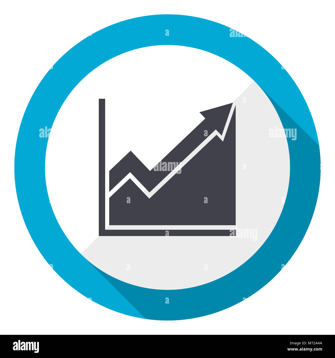 Histogram blue flat design web icon Stock Photo - Alamy