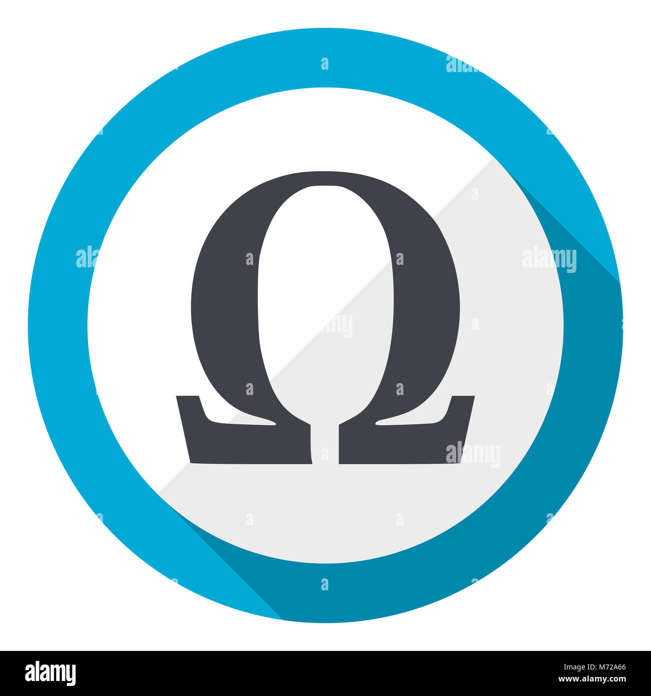 Omega blue flat design web icon Stock Photo - Alamy