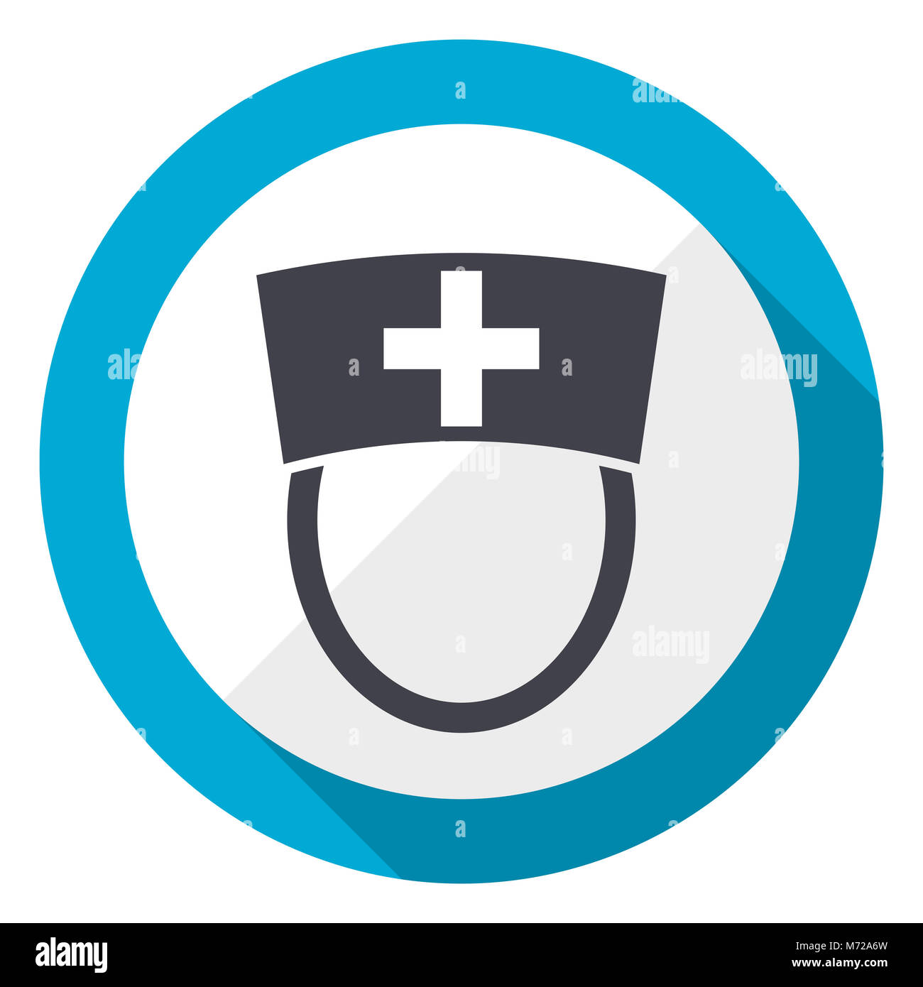 Nurse blue flat design web icon Stock Photo - Alamy