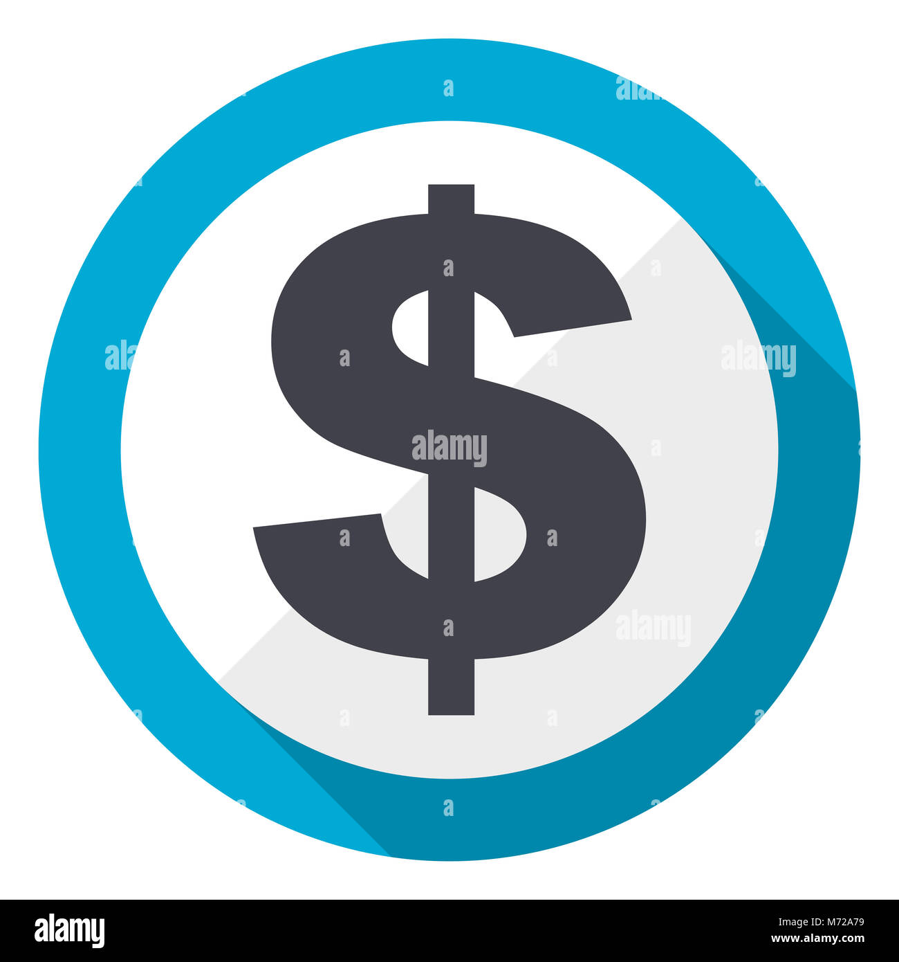 Dollar blue flat design web icon Stock Photo - Alamy