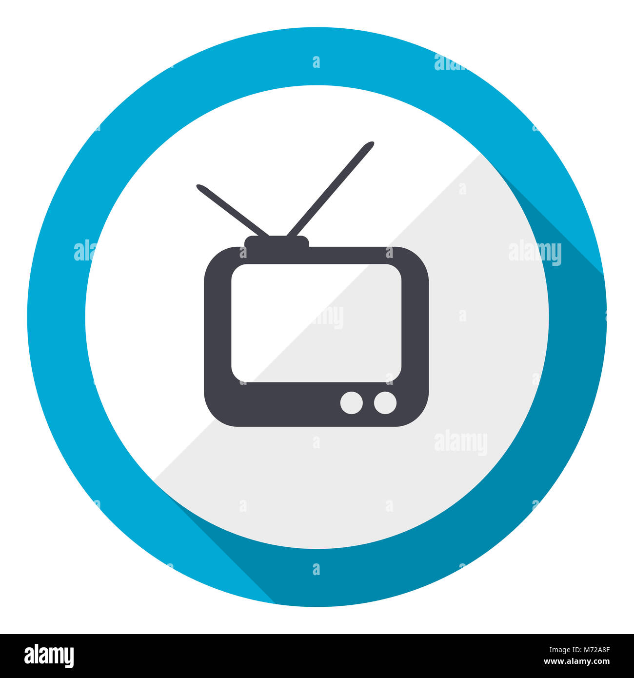 Tv blue flat design web icon Stock Photo - Alamy