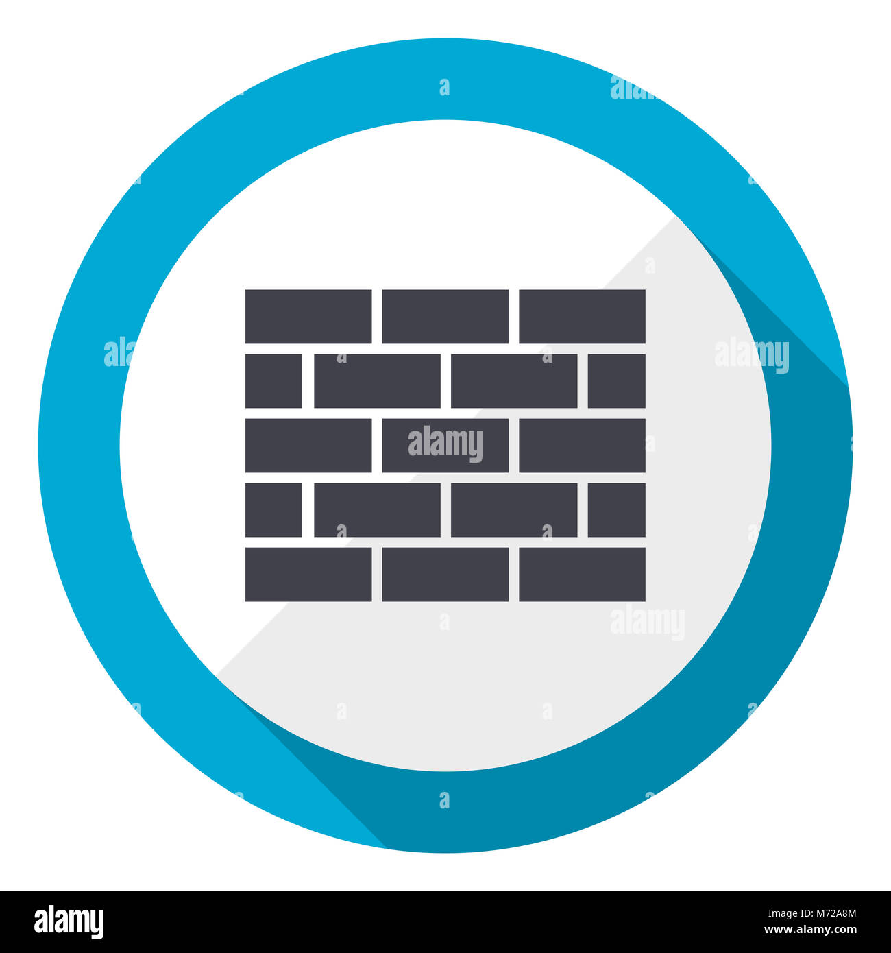 Firewall blue flat design web icon Stock Photo - Alamy