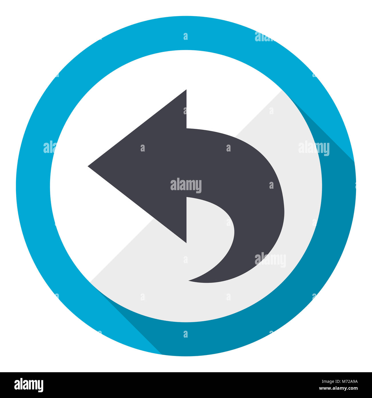 Back blue flat design web icon Stock Photo - Alamy