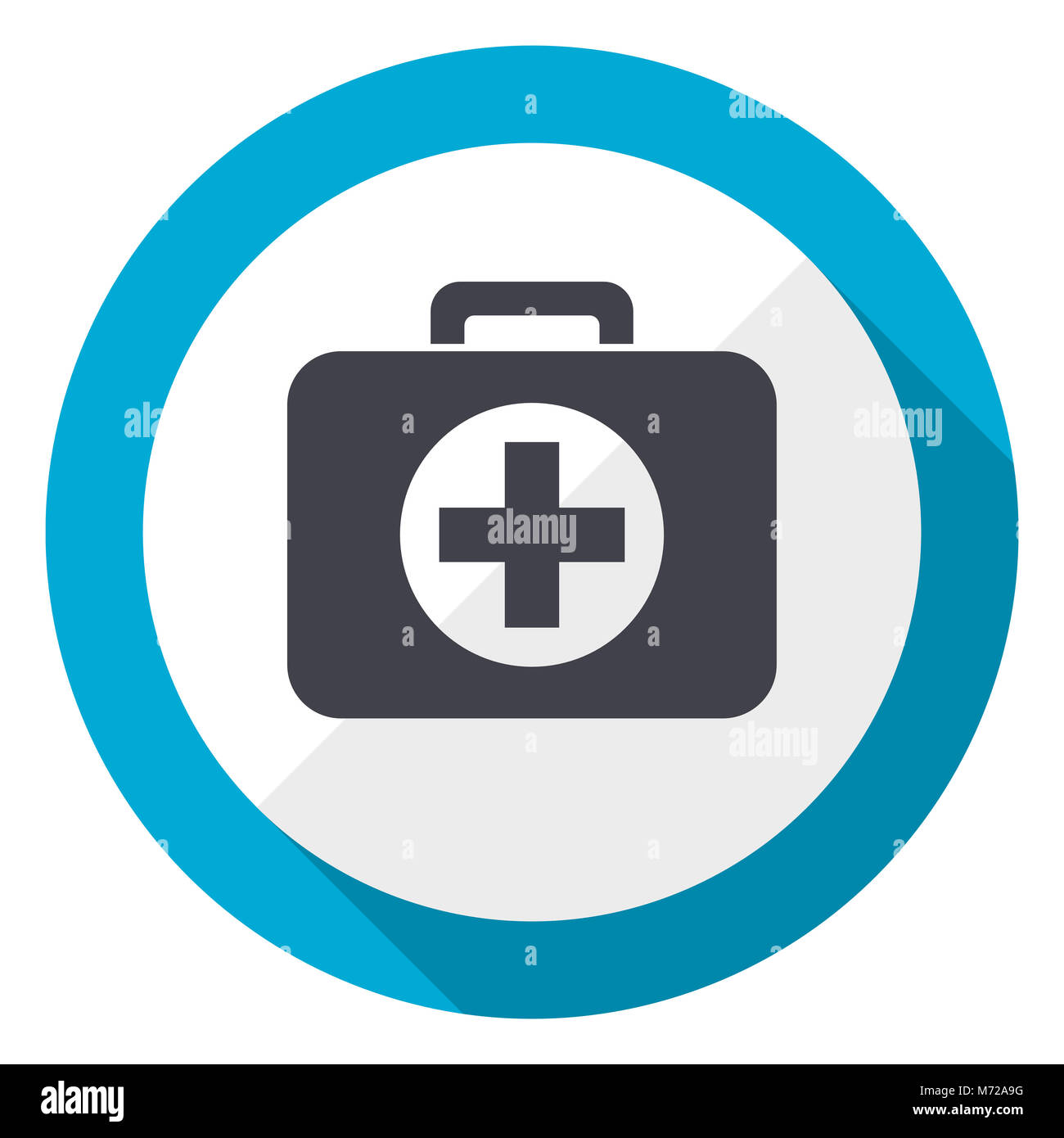 First aid blue flat design web icon Stock Photo - Alamy