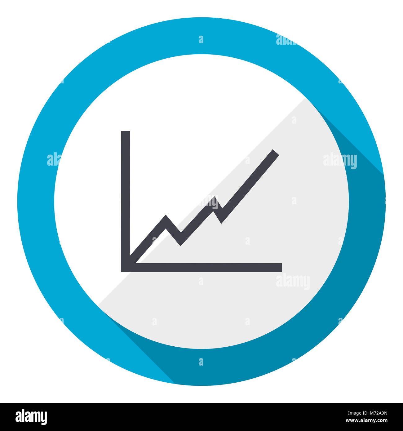 Chart blue flat design web icon Stock Photo - Alamy