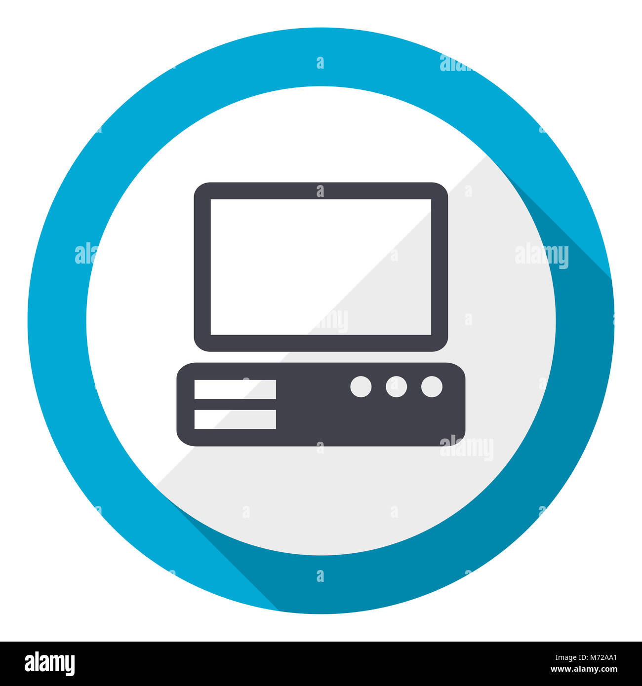 Computer blue flat design web icon Stock Photo - Alamy