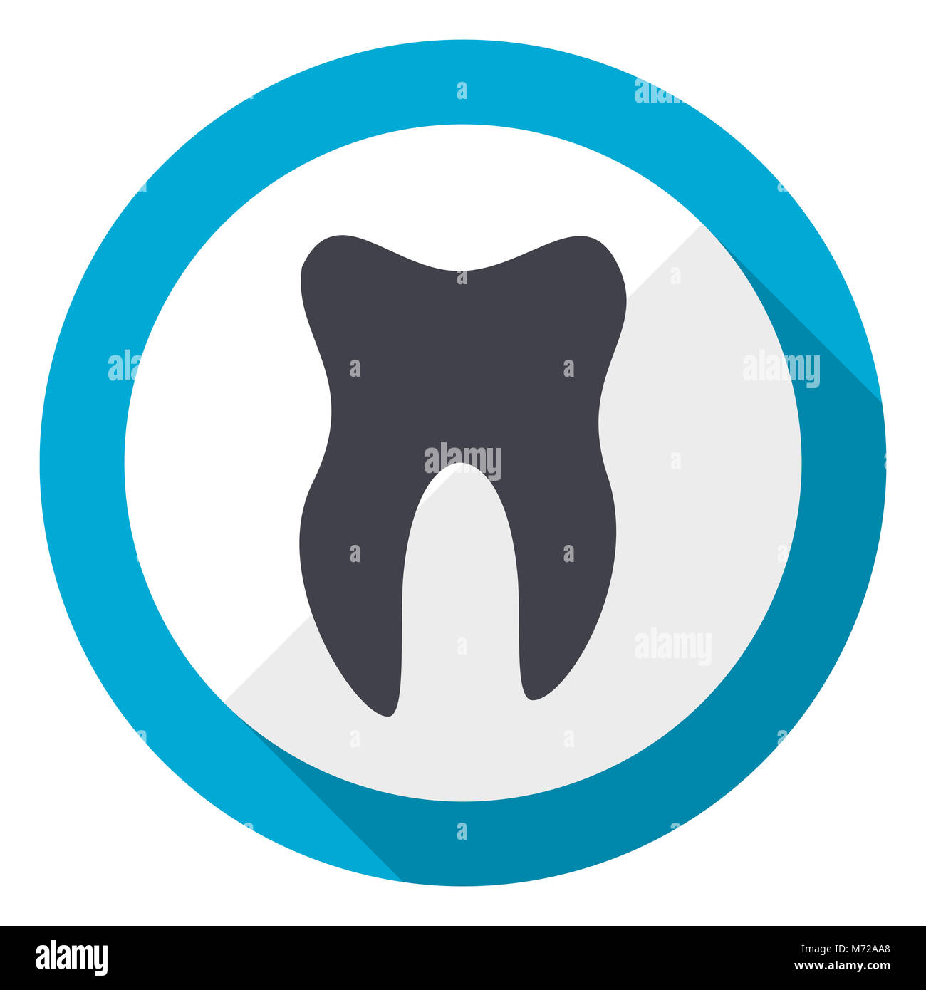 Tooth blue flat design web icon Stock Photo - Alamy
