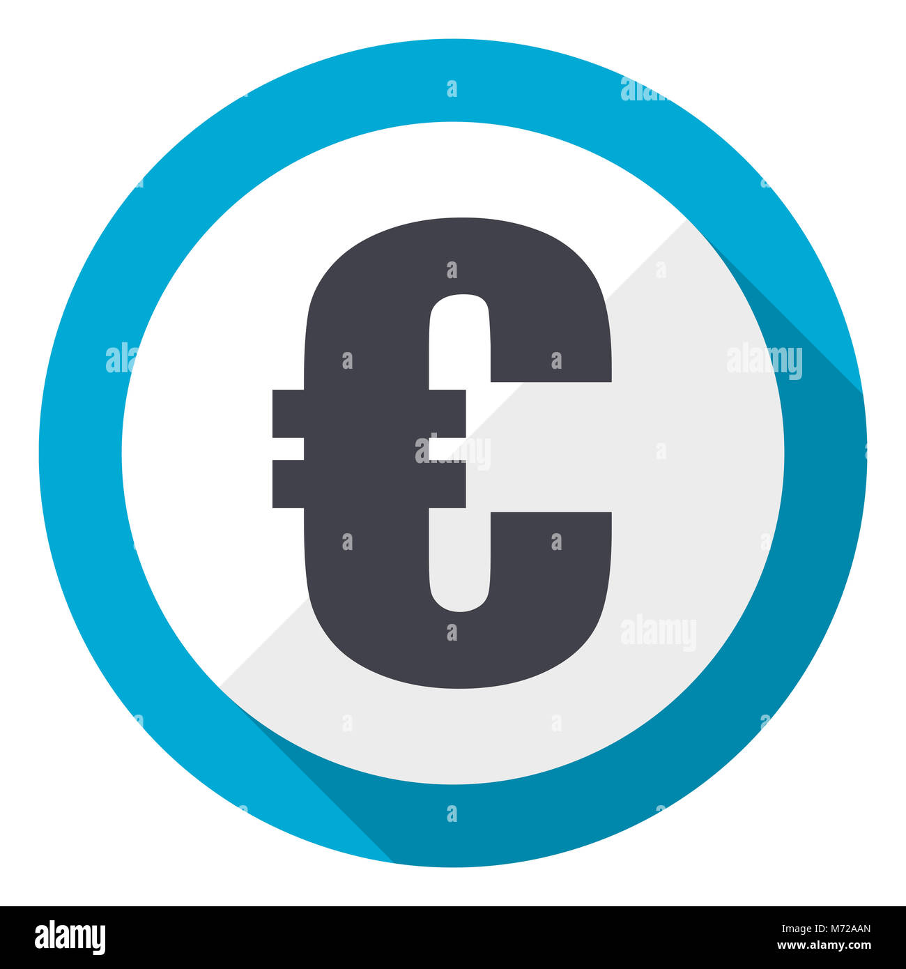 Euro blue flat design web icon Stock Photo - Alamy