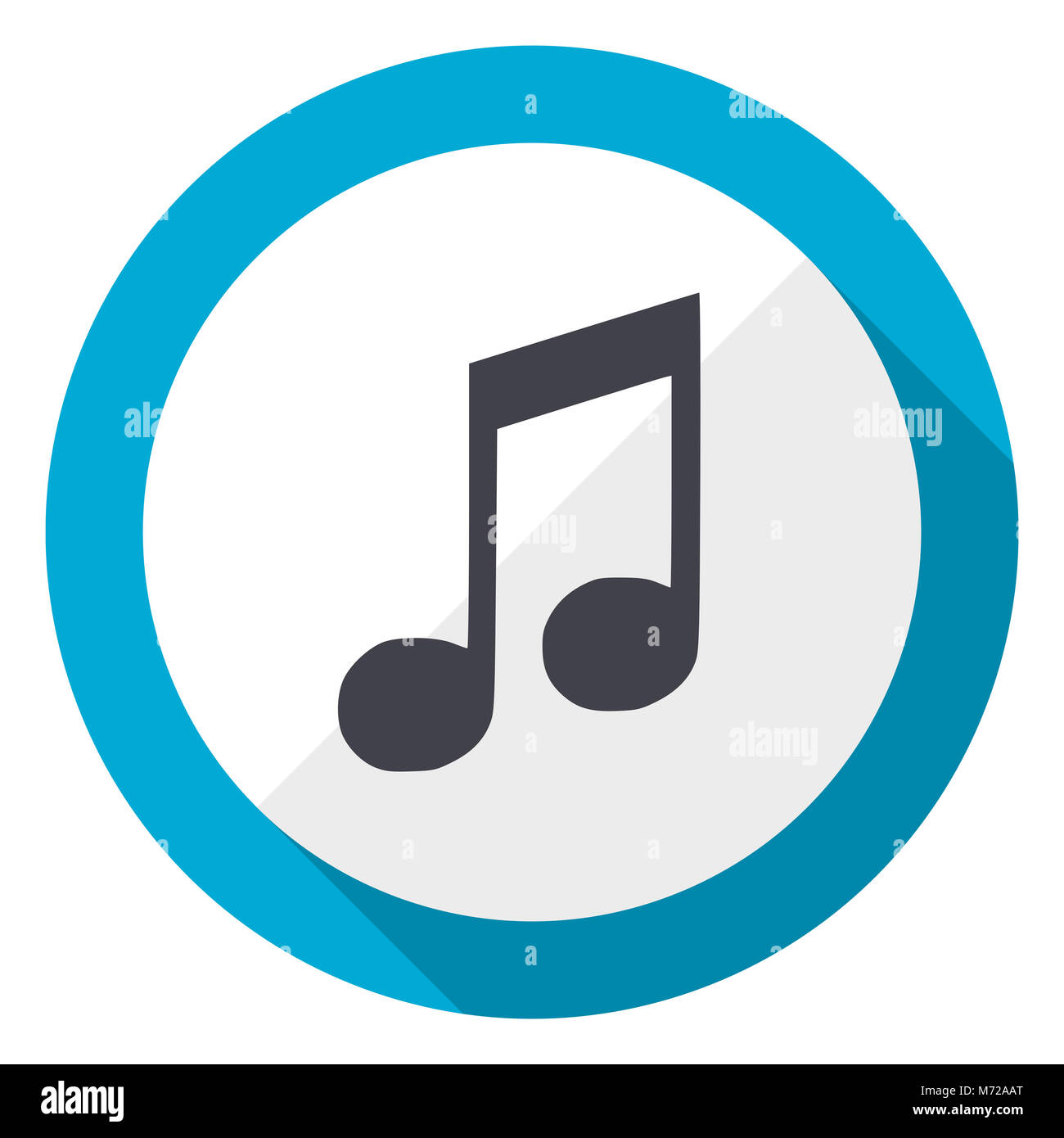 Music blue flat design web icon Stock Photo - Alamy