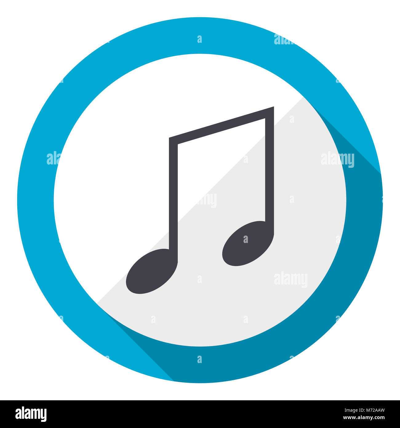 Music blue flat design web icon Stock Photo - Alamy