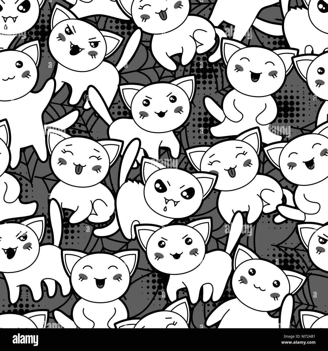 Halloween cats cartoon cute Stock Vector Images - Alamy