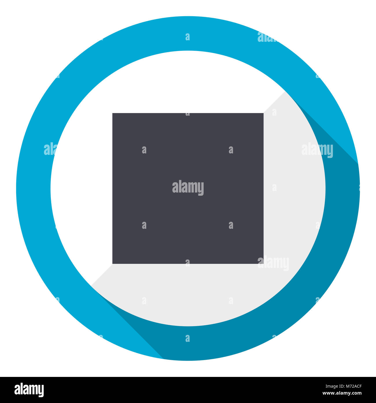 Stop blue flat design web icon Stock Photo - Alamy