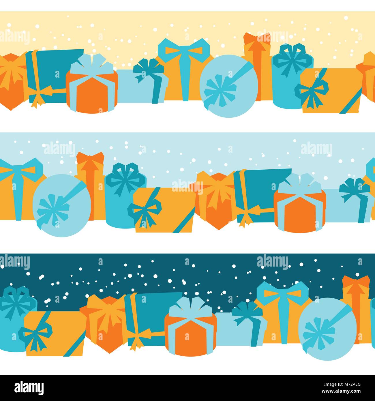 Seamless celebration borders with colorful gift boxes Stock Vector ...