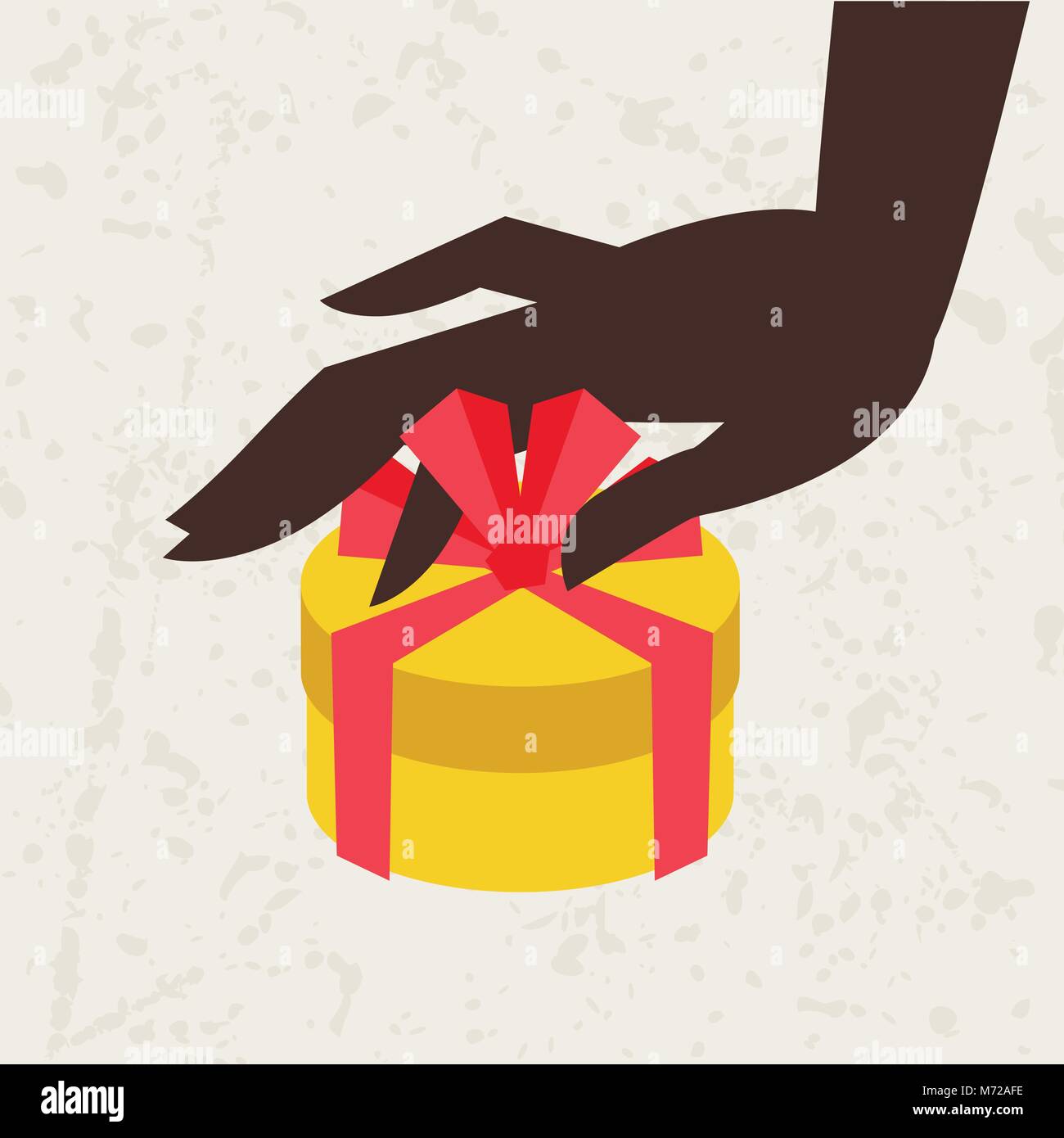 Card female hand holding a gift box Stock Vector Image & Art - Alamy