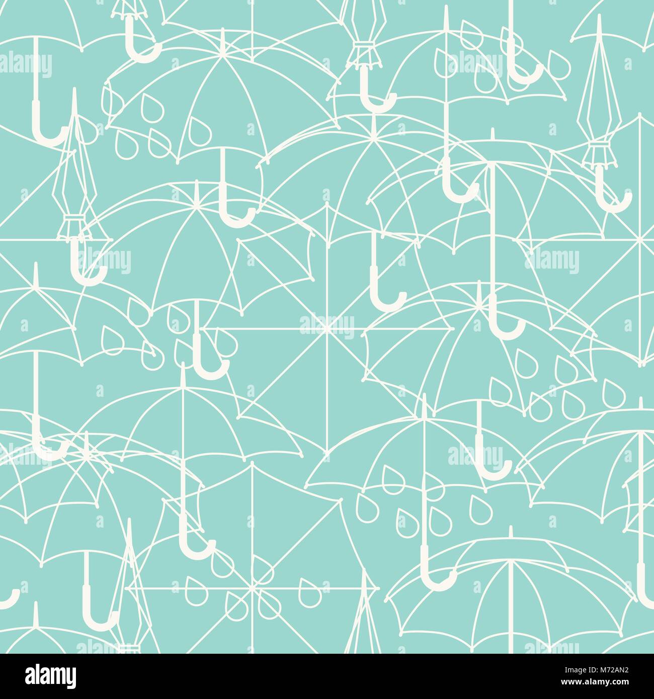 Seamless pattern with cute umbrellas in flat design style Stock Vector ...