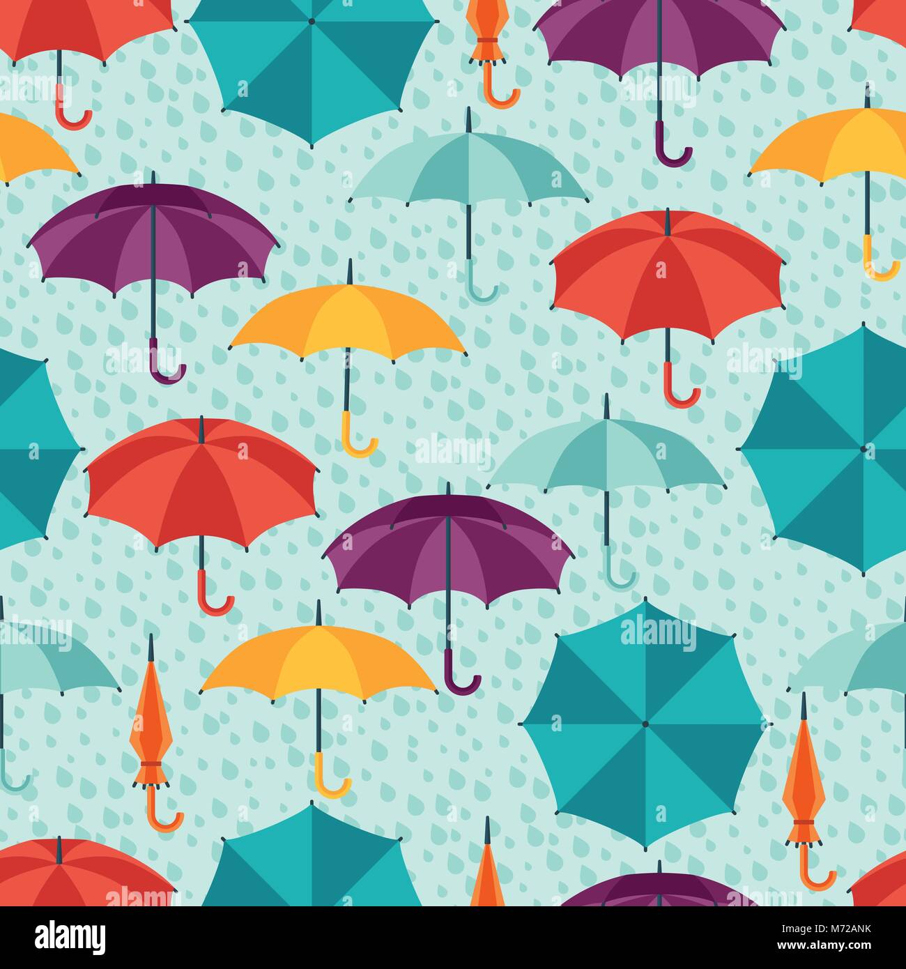 Seamless pattern with cute multicolor flat umbrellas Stock Vector Image ...