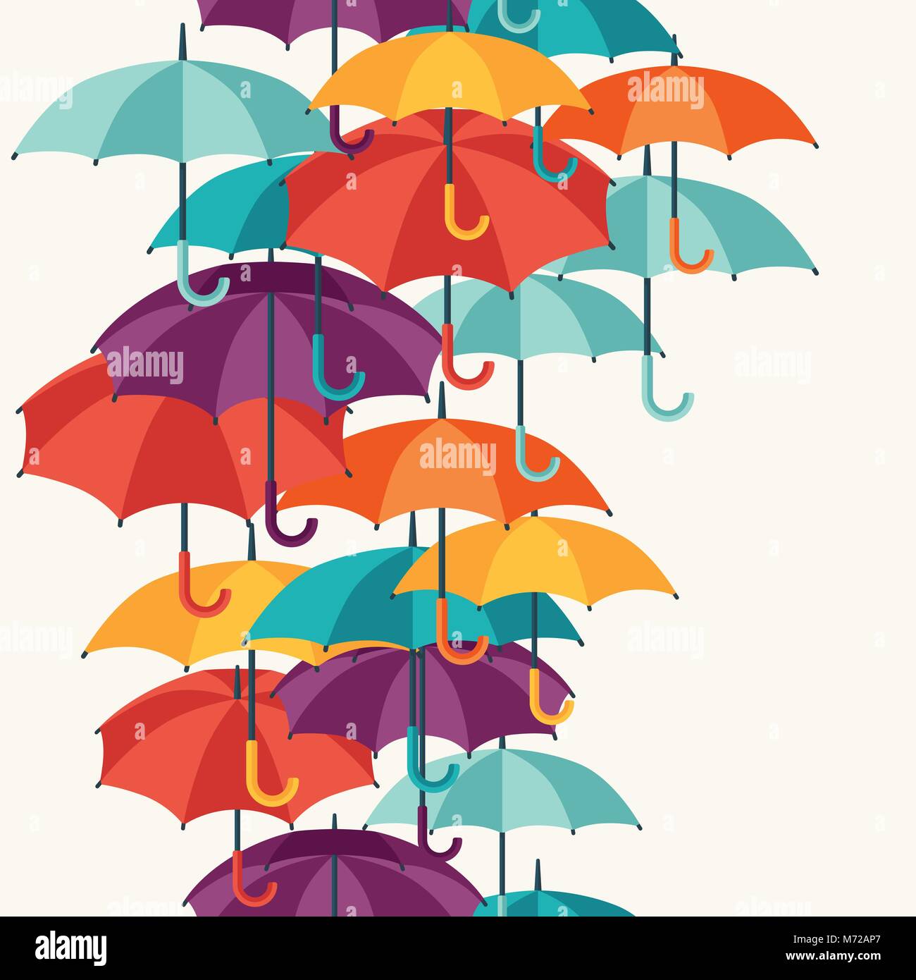 Seamless pattern with cute multicolor flat umbrellas Stock Vector Image ...